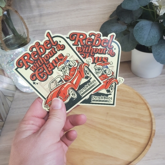 Dutch Bros | Accessories | Dutch Bros Christmas Santa Claus Sticker 223 ...